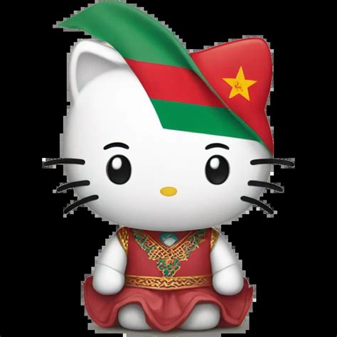 Hello Kitty With Moroccan Flag Emoji Ai Emoji Generator