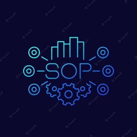 Sop Standard Operating Procedure Pictogram Lineaire Vector Premium Vector