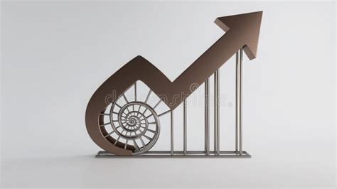Striking Metal And Steel Sculpture Of A Graph Arrow Showcasing Growth