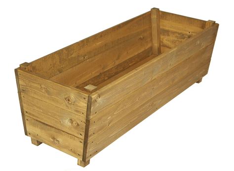 Large Wooden Deep Rectangular Garden Planter Trough Uk Garden Products
