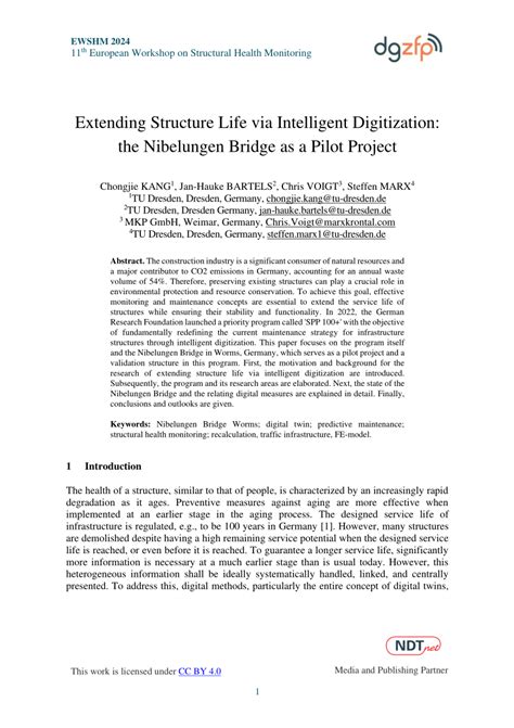 Pdf Extending Structure Life Via Intelligent Digitization The Nibelungen Bridge As A Pilot