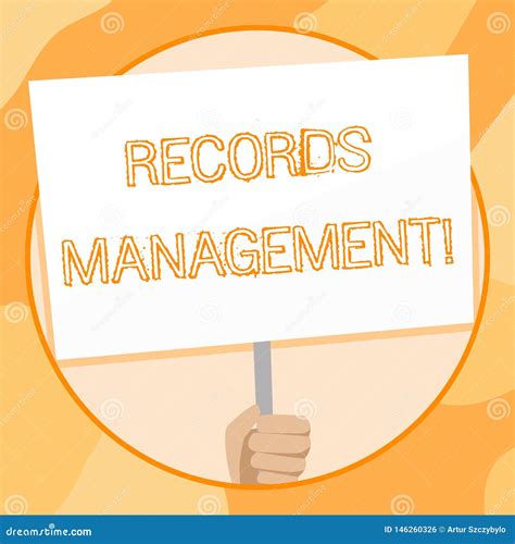Handwriting Text Writing Records Management Concept Meaning Administration Of Records And
