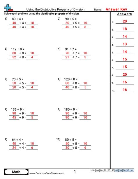 Distributive Property Of Multiplication Worksheets