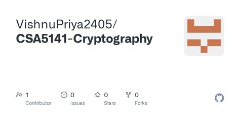 Github Vishnupriya2405csa5141 Cryptography