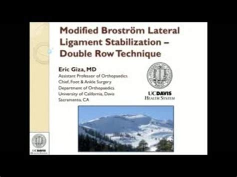 Modified Brostrom Lateral Ligament Stabilization By Dr Eric Orthogate