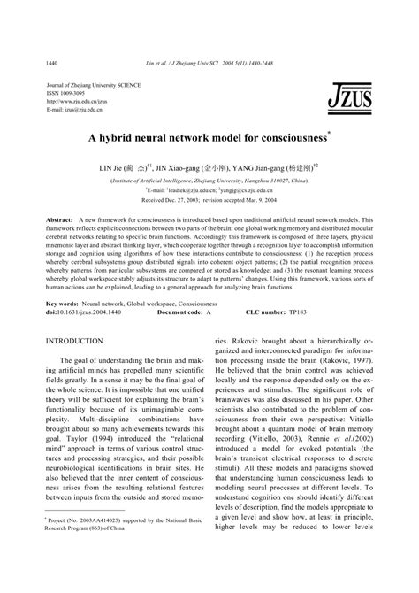 pdf hybrid neural network model for consciousness