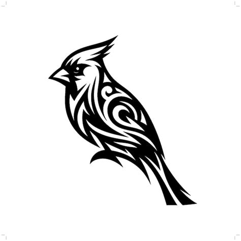 Premium Vector Cardinal Bird In Modern Tribal Tattoo Abstract Line