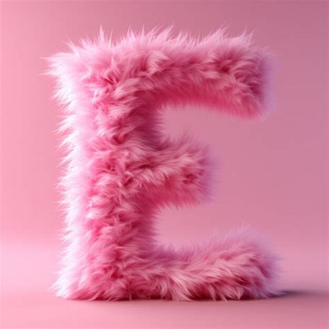 Premium Ai Image A Close Up Of A Pink Fuzzy Letter E On A Pink