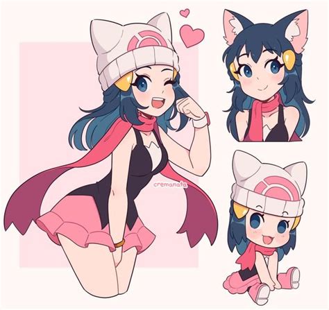 Dawn Cat Ears 💕 Pokémon Pokemon Waifu Cute Pokemon Pokemon
