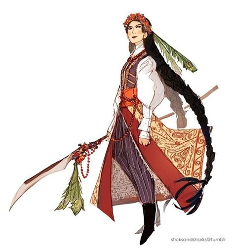 Shepherdess Character Design Sickle Character Design Bohemian