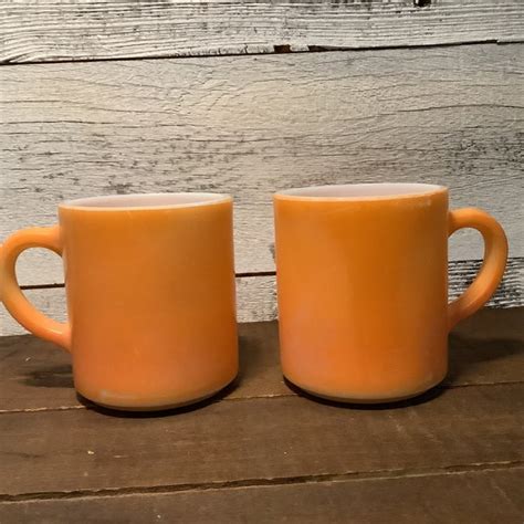 Orange Fire King Coffee Mugs Etsy