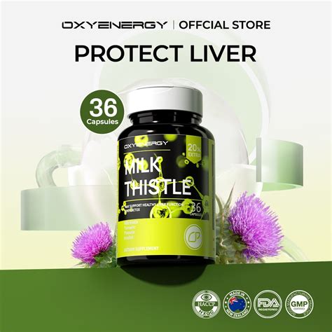 Oxyenergy Milk Thistle Capsules Halal Detoxing Liver Cleanser Liver