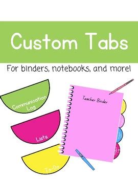 Custom Tabs For Notebooks And Binders By Teaching WTay TPT
