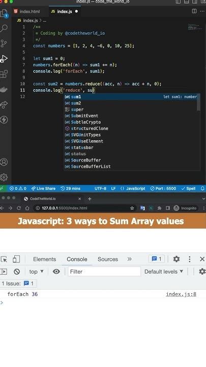 Javascript 3 Ways To Sum Array Values Youtube