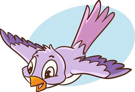 Ilustración Vectorial De Un Lindo Pájaro De Dibujos Animados Volando