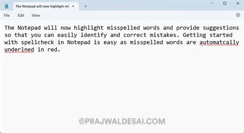 Enable Spell Check And Autocorrect In Notepad On Windows