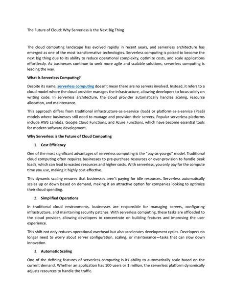 Ppt The Future Of Cloud Why Serverless Is The Next Big Thing