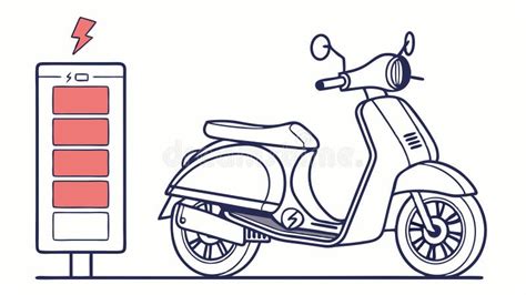 Scooter With Battery Level Indicator For Ev Apps Vector Design