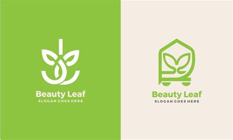 Premium Vector A Green And White Poster Of A Beauty Shaped Leaf