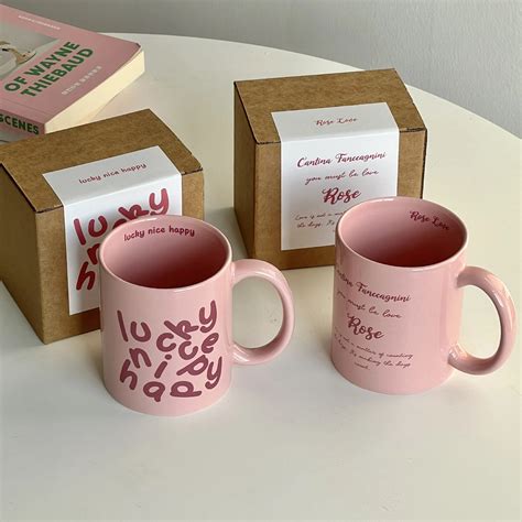 350ml Yellow Romantic Ceramic Mug Personality Style Luck Rose English