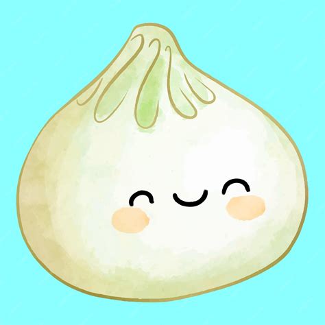 Premium Vector A Cartoon Of A Dumpling With A Face Drawn On It