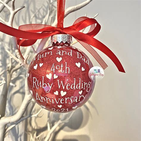 40th Ruby Wedding Anniversary T 40th Anniversary Ornament