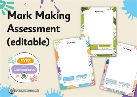 Eyfs Assessment Mark Making Assessment Editable Grammarsaurus