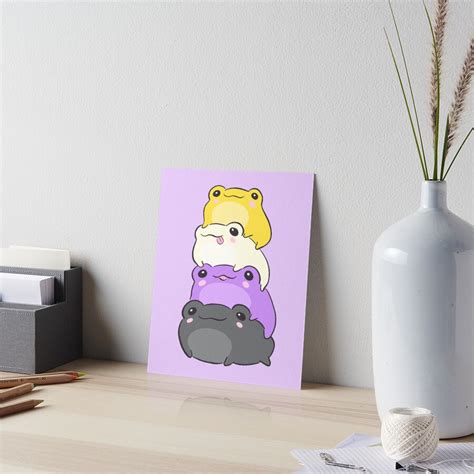 Nonbinary Pride Frog Cute Kawaii Aesthetic Frog Subtle Non Binary Enby Nb Pride Flag Colors