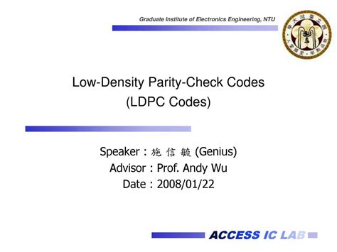 Low Density Parity Check Codes Ldpc Codes Ppt Download