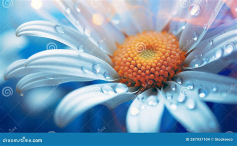 Vibrant Close Up Of A White Daisy With Sharp Details Stock Illustration Illustration Of