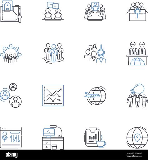 Social Business Line Icons Collection Collaboration Community Empowerment Engagement