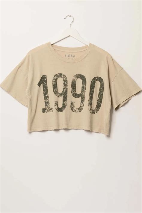 1990 Cropped Vintage Print Graphic Tee Tops Designs Graphic Tees
