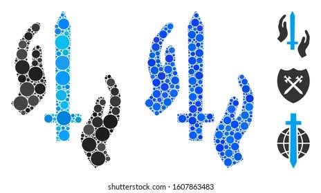 Classic Guard Composition Small Circles Different Stock Vector Royalty