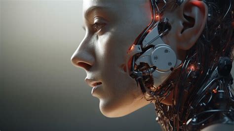 Premium Ai Image Female Robot Side Pose