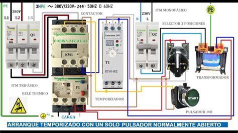 Conexión Con Temporizador Con Un Solo Pulsador Normalmente Abierto