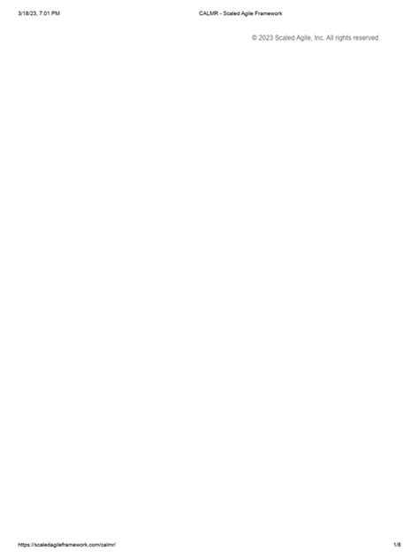 Calmr Scaled Agile Framework Pdf Agile Software Development