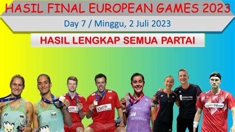 Hasil Final European Games 2023 │ Day 7 │ Carolina Marin Axelsen Robin Selena Juara │ Youtube