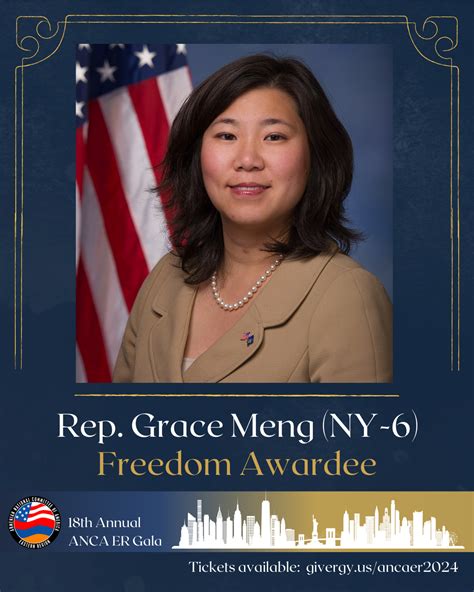 Representative Grace Meng To Be Honored With Anca Eastern Region Freedom Award