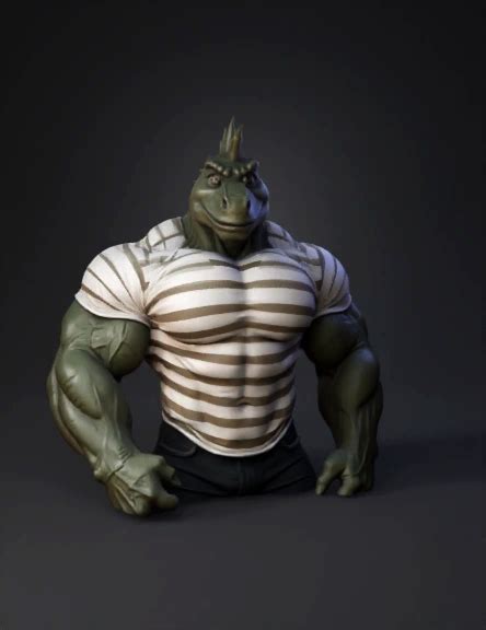 3d Model Anthro Dinosaur Buff Bodybuilder