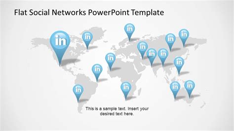 flat social networks powerpoint template slidemodel