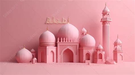 A With A Pink Mosque Powerpoint Background For Free Download Slidesdocs