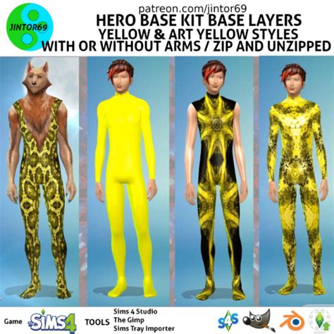 Hero Base Kit Renewed Base Yellow Layers For Sims 4 Werewolves Mermaid Spellcaster Aliens