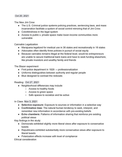 Week 7 Sociology Notes Oct 20 2021 The New Jim Crow The U Criminal