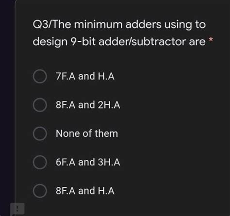 Answered Q3the Minimum Adders Using To Design Bartleby