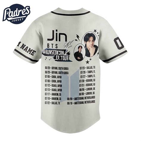 Bts Jin Concert Tour Baseball Jersey Limited Edition Kpop Style Padres Jersey Oasis Elevate