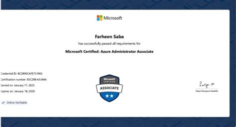 Farheen Saba On Linkedin Hello All Excited To Share That Ive Officially Earned Azure