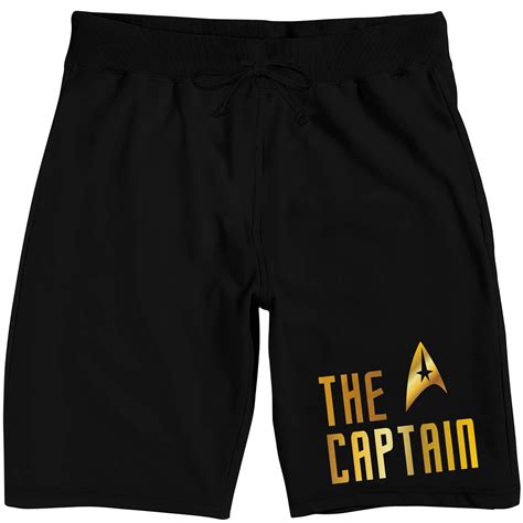 Star Trek Original Series The Captain Mens Black Sleep Pajama Shorts