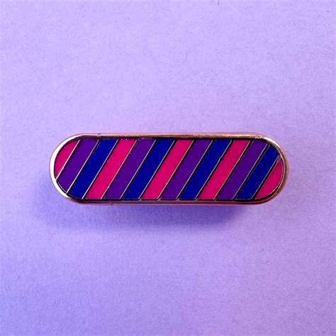 Bisexual Pride Plaque Enamel Pin Kitty With A Cupcake