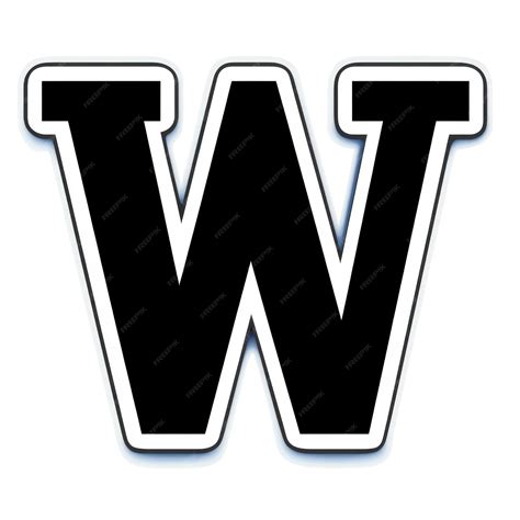 Bold Black And White Letter W Premium Ai Generated Psd