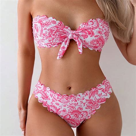 Generic Bikini 2025 New Printed Sexy Bikini Swimsuit Female Beach Hot